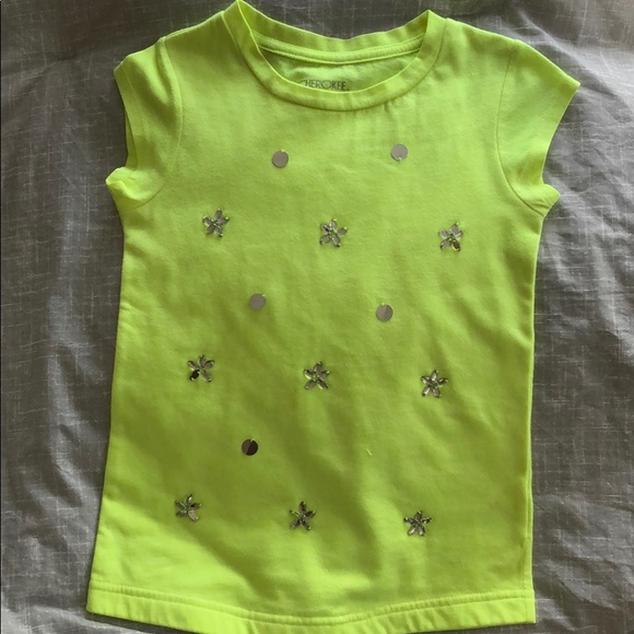 Cherokee | Shirts & Tops | Cherokee Fluorescent Top W Flower Gems ...